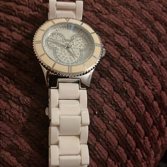 Disney | Accessories | Disney White Watch With Sparkling Face | Poshmark